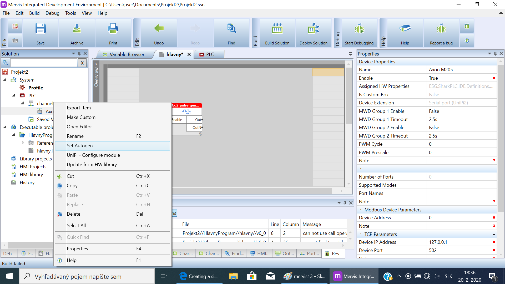 Nextech | Programovanie PLC – aplikácia pre riadiacu jednotku UniPi Axon M205 so systémom Mervis